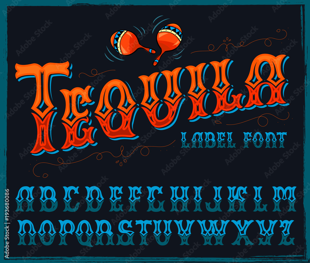 Poster Hand crafted font in traditional Mexican style. – Wall Art ...
