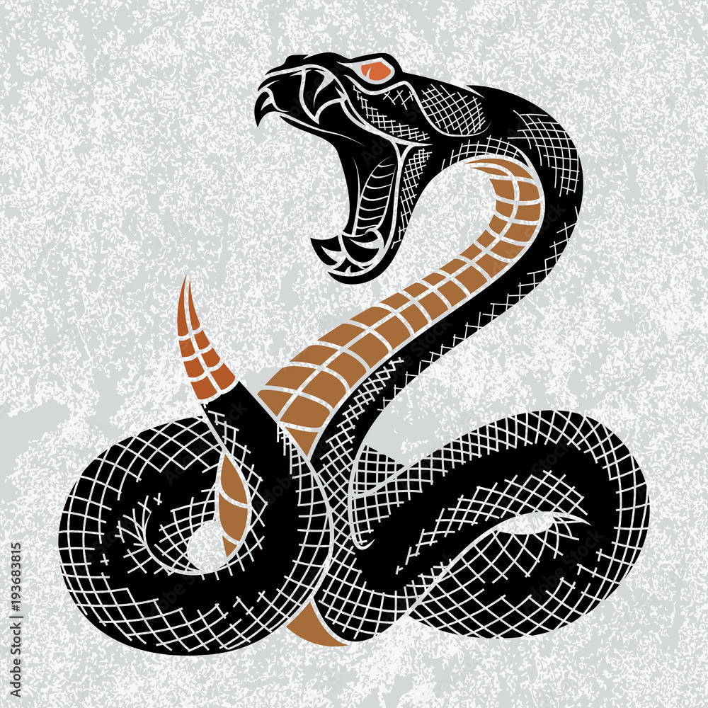 Viper snake in Ink technique, good for poster, sticker, tee shirt ...