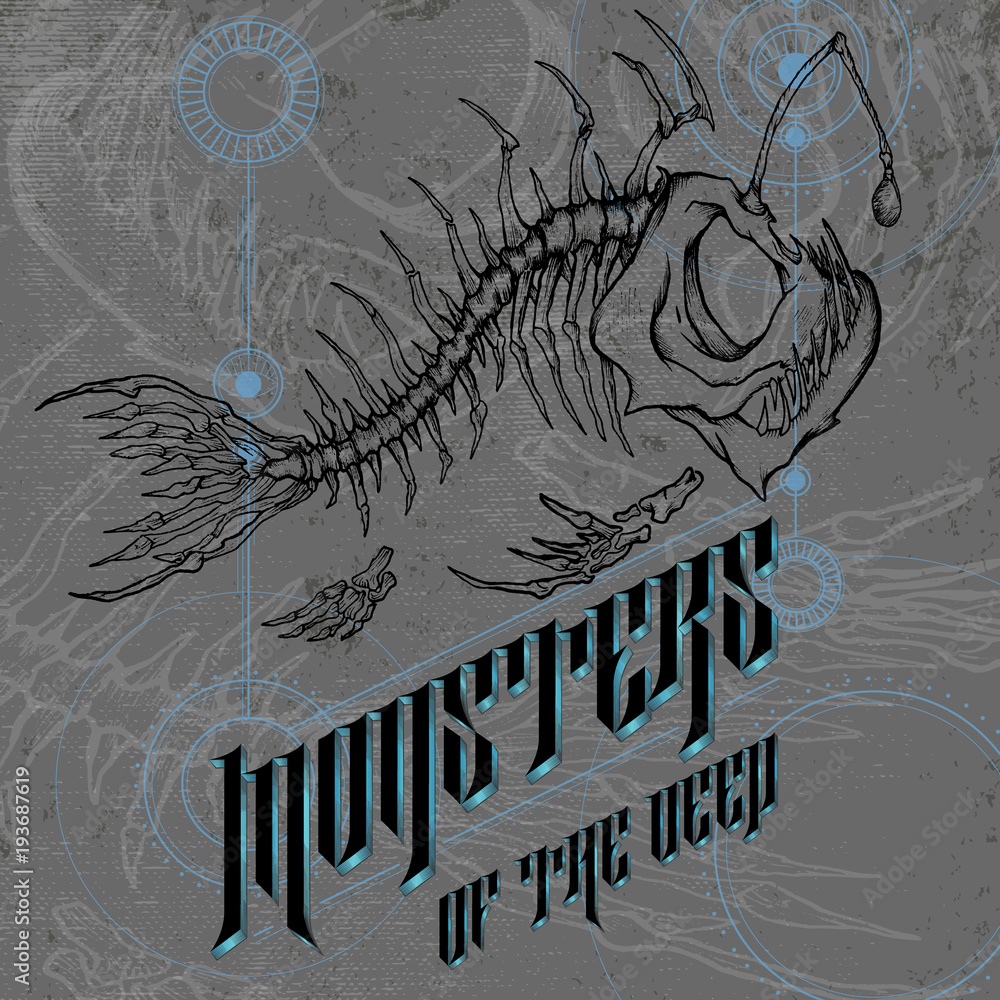Angler Fish Skeleton Drawing