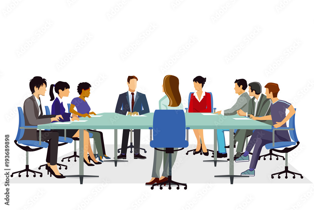 Sitzung Besprechung, Konferenz Stock-Vektorgrafik | Adobe Stock