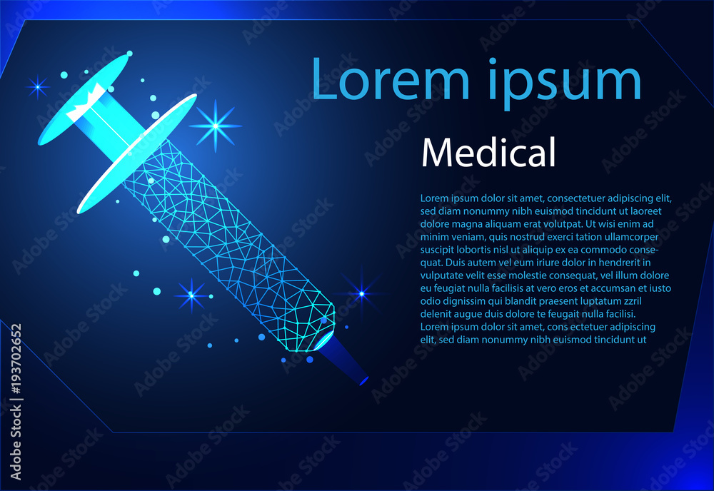Abstract health medical science consist syringe digital technology ...