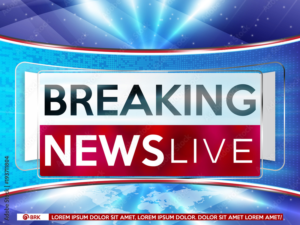 Background screen saver on breaking news. Breaking news live on blue ...