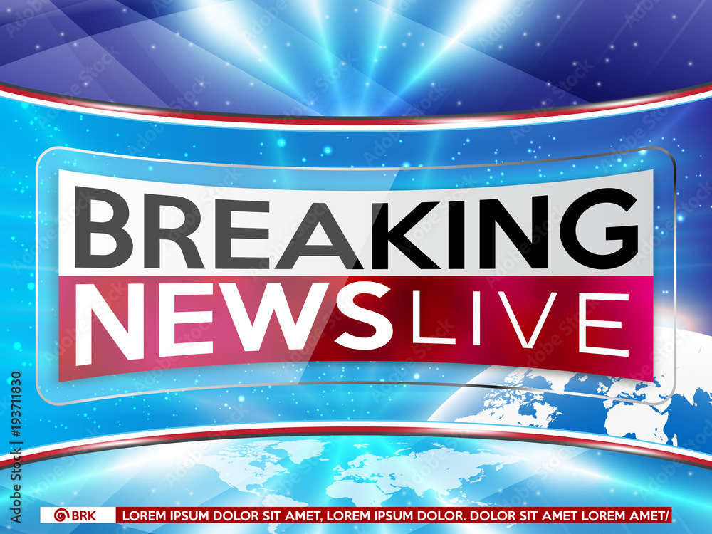 Background screen saver on breaking news. Breaking news live on blue ...
