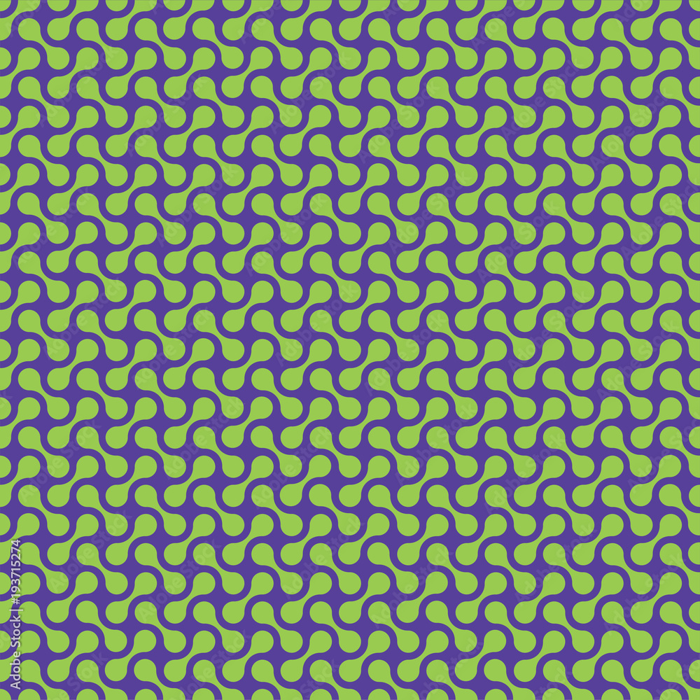 Seamless interlocking geometric techno pattern in lime green and purple ...