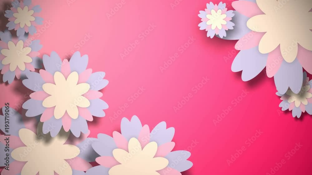 Animated wallpaper with pastel color flowers on pink background. Stock ...