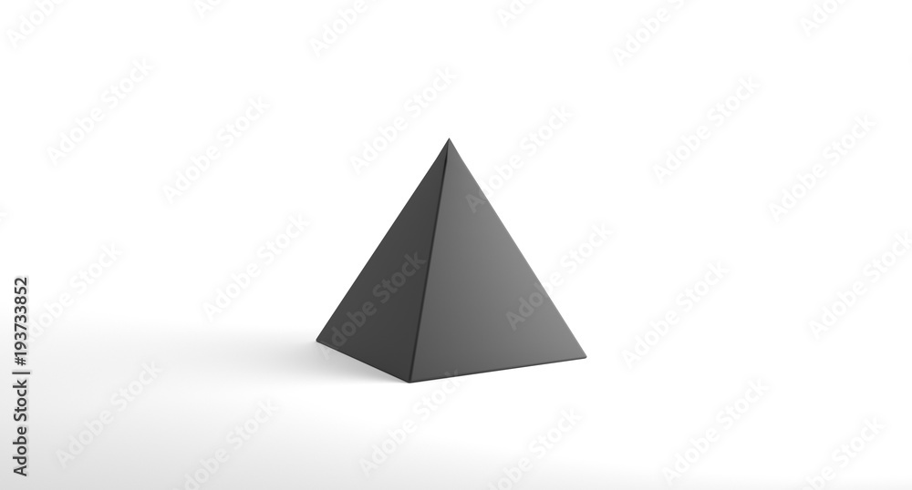 3D Rendering Of Realistic Looking Geometric Pyramid Object On White ...