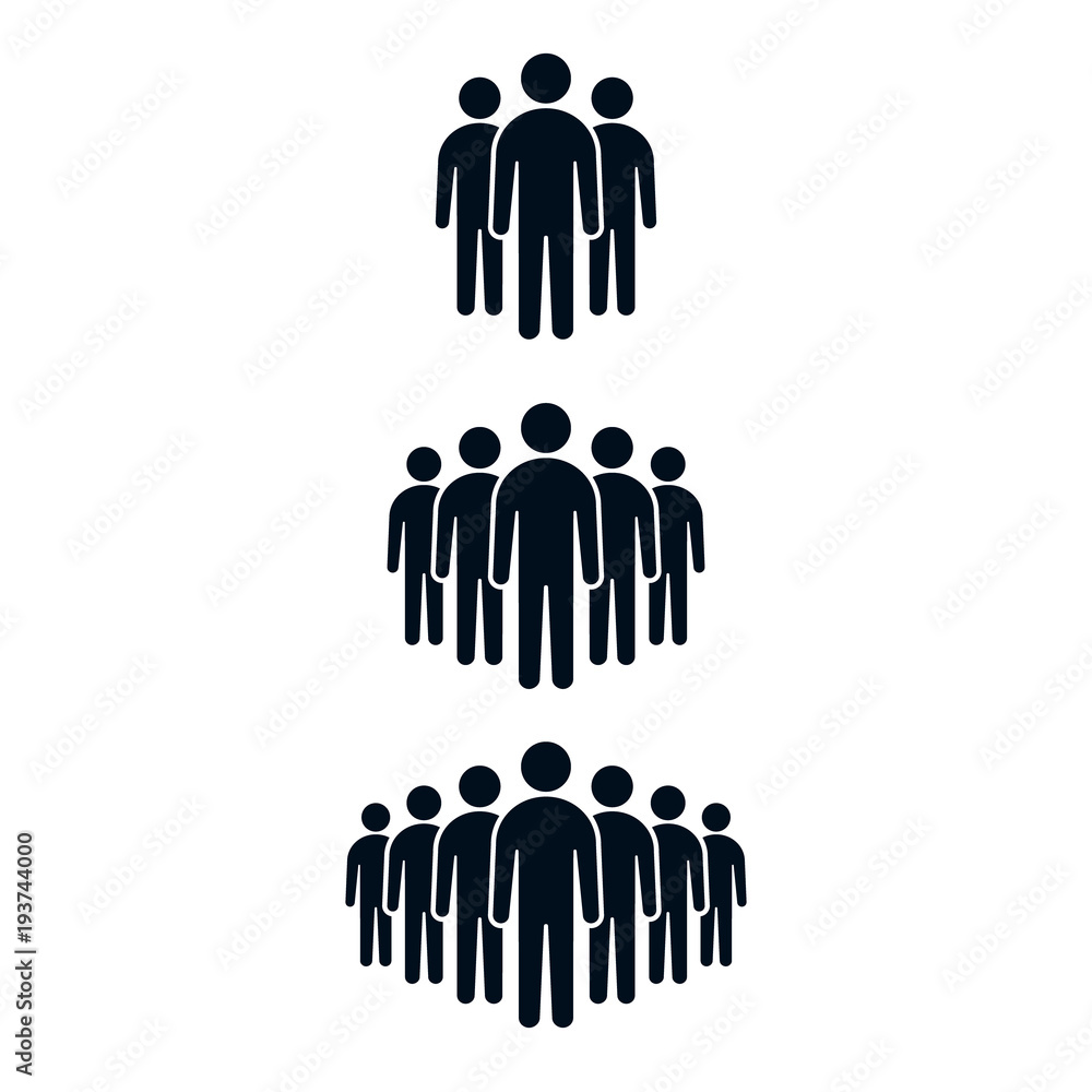 People Crowd Icon set in trendy flat style isolated on white background ...