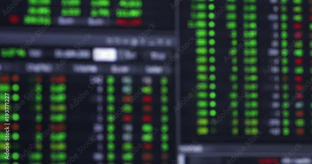 Blurred background of stock market or stock exchange on the computer ...