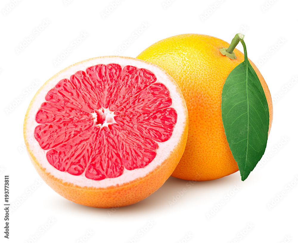 grapefruit isolated on white background, clipping path, full depth of ...