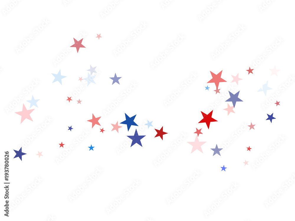 American Patriotic Deign, Vector Blue, Red, White Stars Confetti. Labor ...