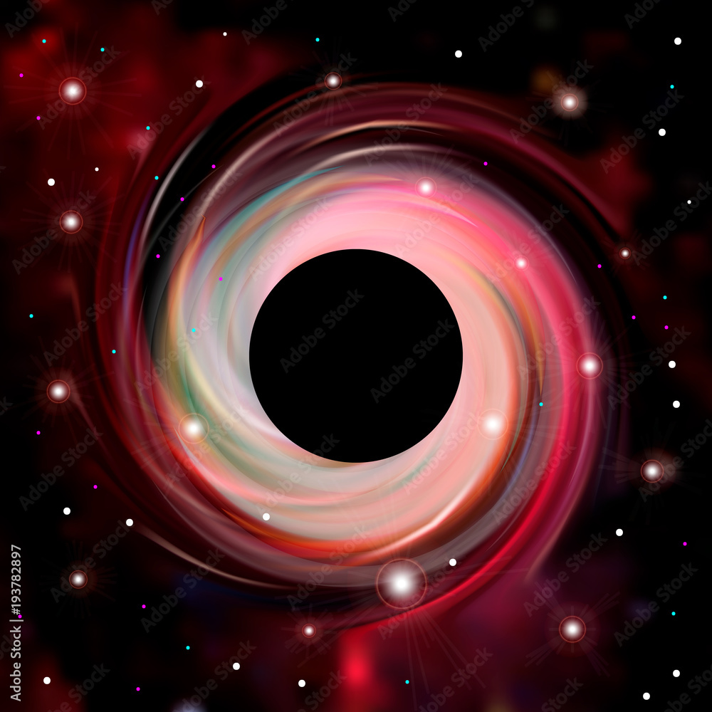 abstrsct space - a black hole. Cosmos Black hole in space. Stars and ...