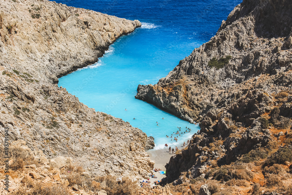 Seitan Limania beach from above, Crete, Greece Stock Photo | Adobe Stock