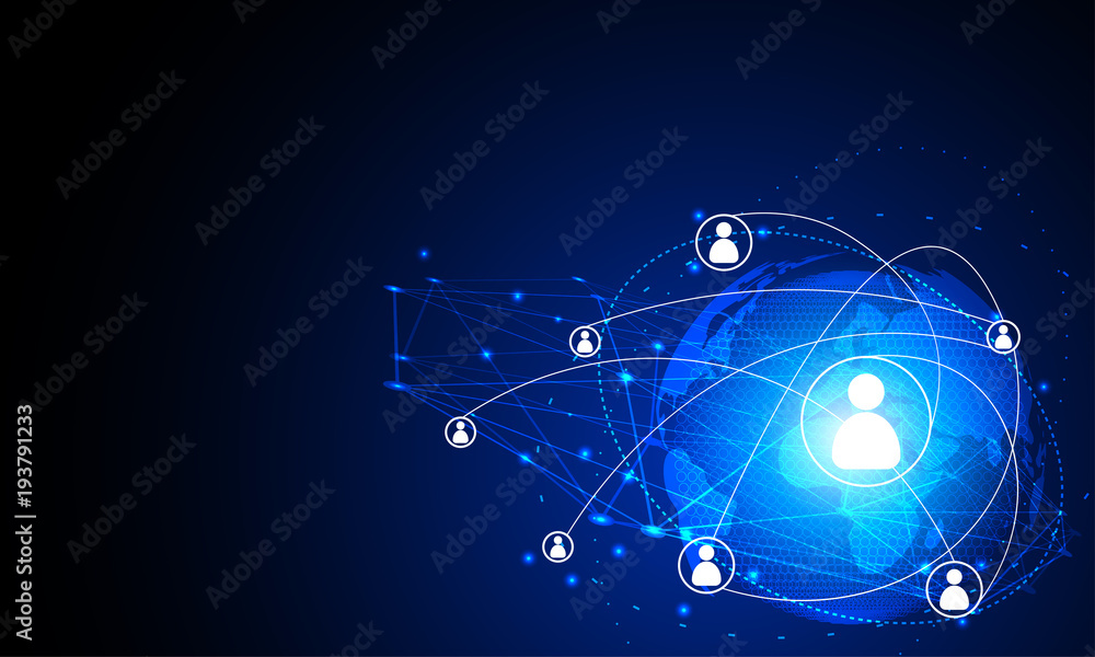 Abstract technology concept Internet futuristic network connection ...