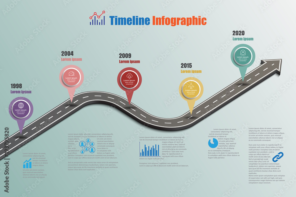Business road signs map timeline infographic designed for abstract ...