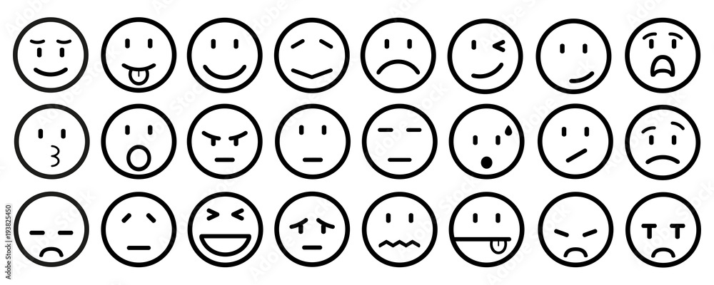Twenty four smilies, set smiley emotion, by smilies, cartoon emoticons ...