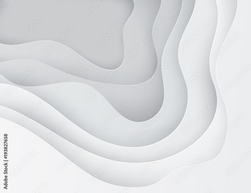 Paper art cartoon abstract waves, holes. Paper carve background. Modern ...