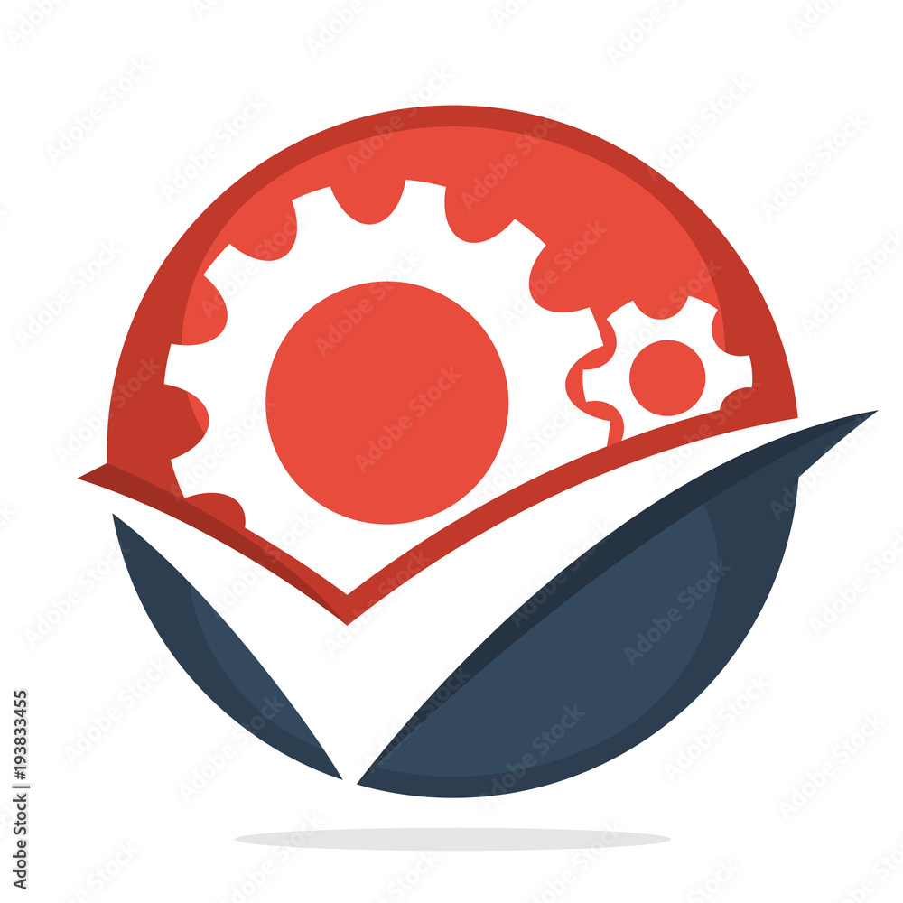 icon business logo with the concept of work process, and a combination ...