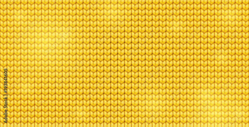 Gold realistic knit texture vector pattern. Stock Vector | Adobe Stock