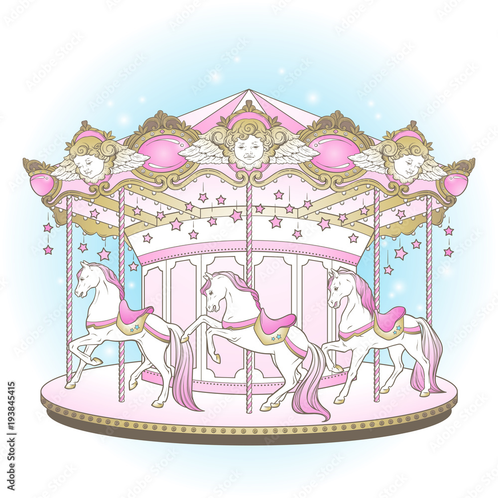 Carousel La Belle Epoque cute merry go round with horses design for ...