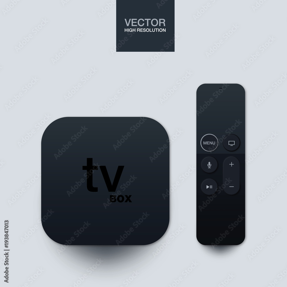 TV Box, smart tv, tv player box device with remote controller Stock ...