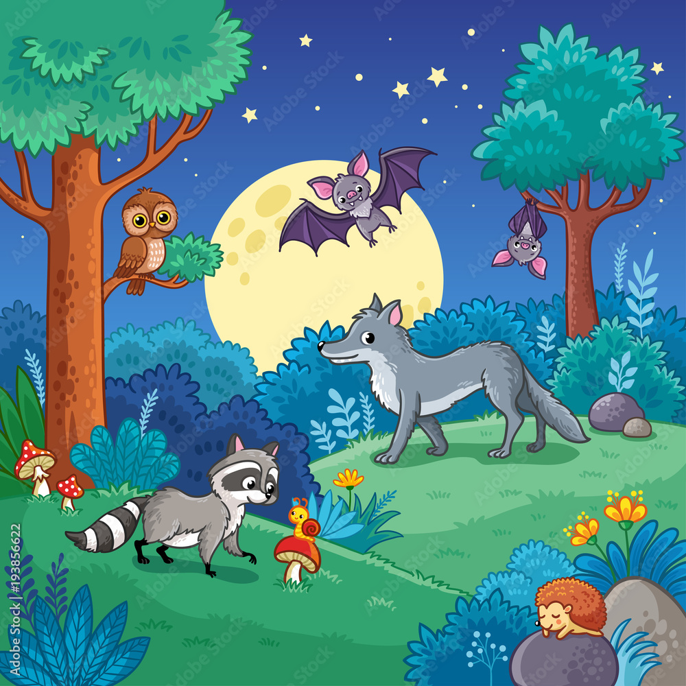 Nighttime Forest Clipart