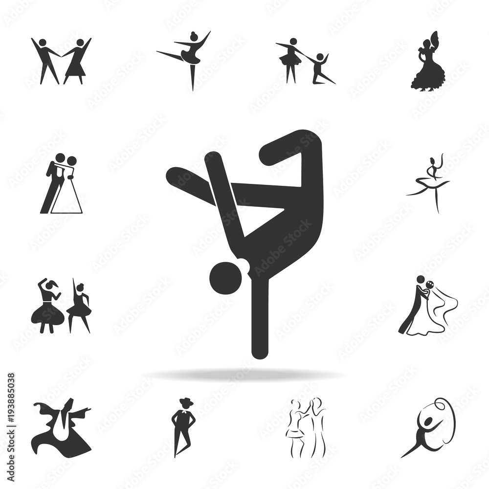 brakedance icon. Set of people in dance element icons. Premium quality ...