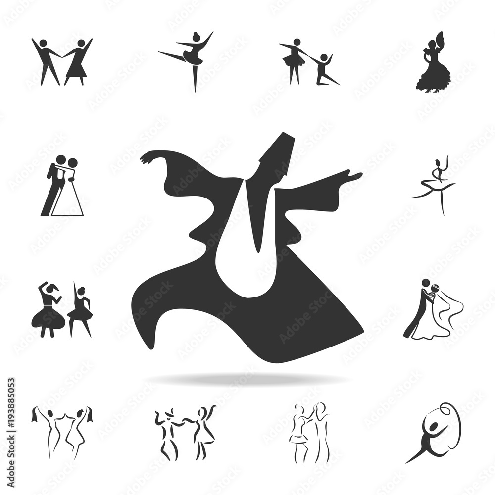 dance of the Sufis icon. Set of people in dance element icons. Premium ...