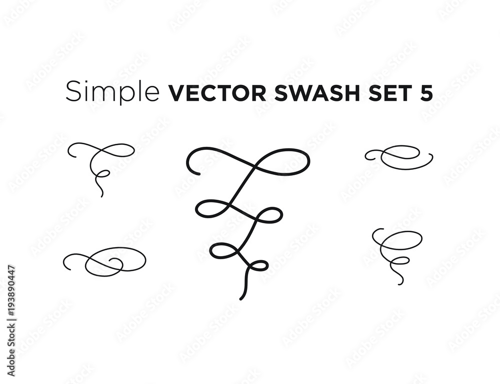 Simple calligraphic thin line swashes for invitation or classic logo ...