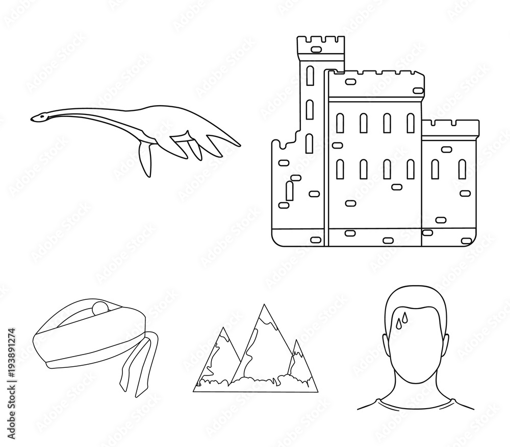 Edinburgh Castle, Loch Ness Monster, Grampian Mountains, national cap ...