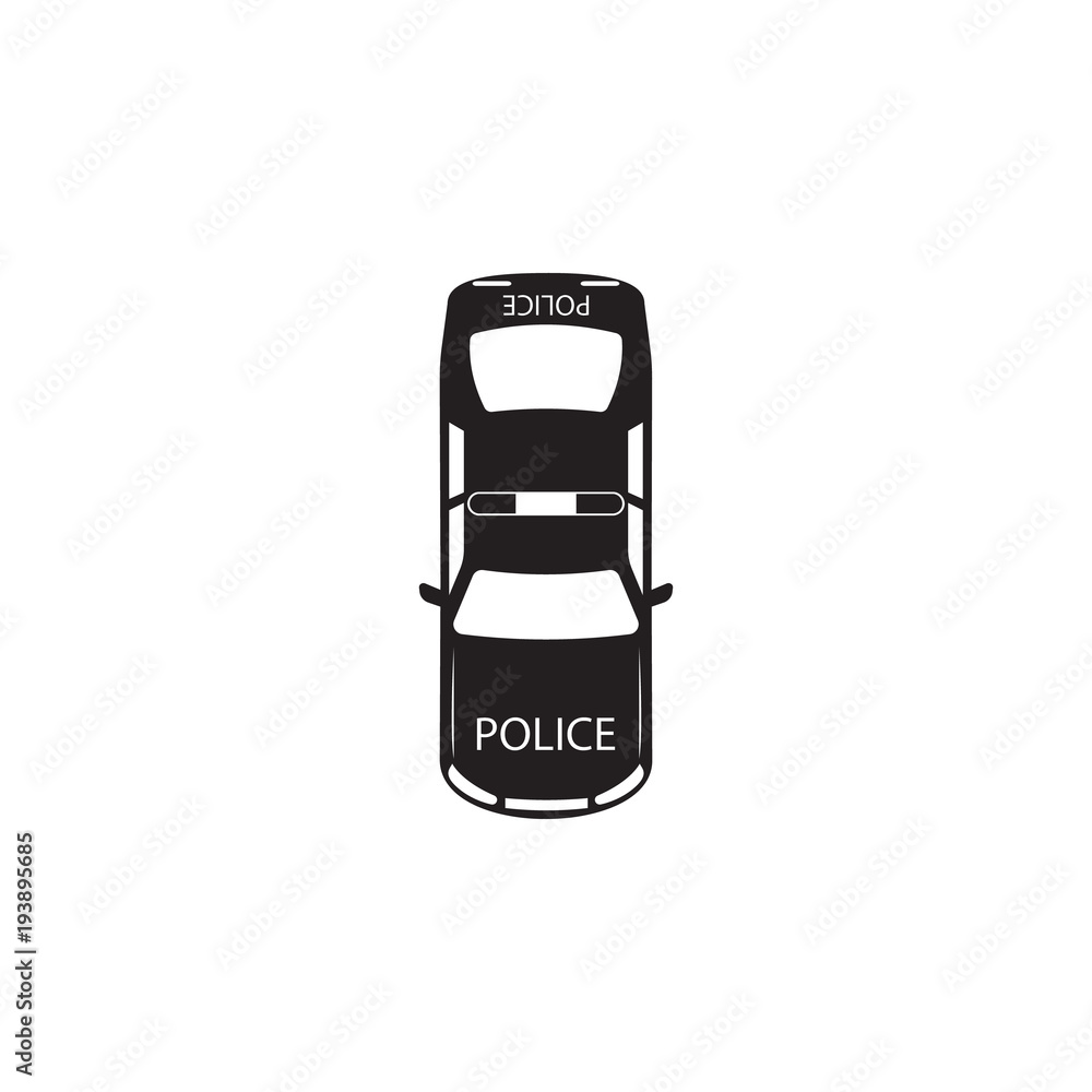 Police Car Icon Top View