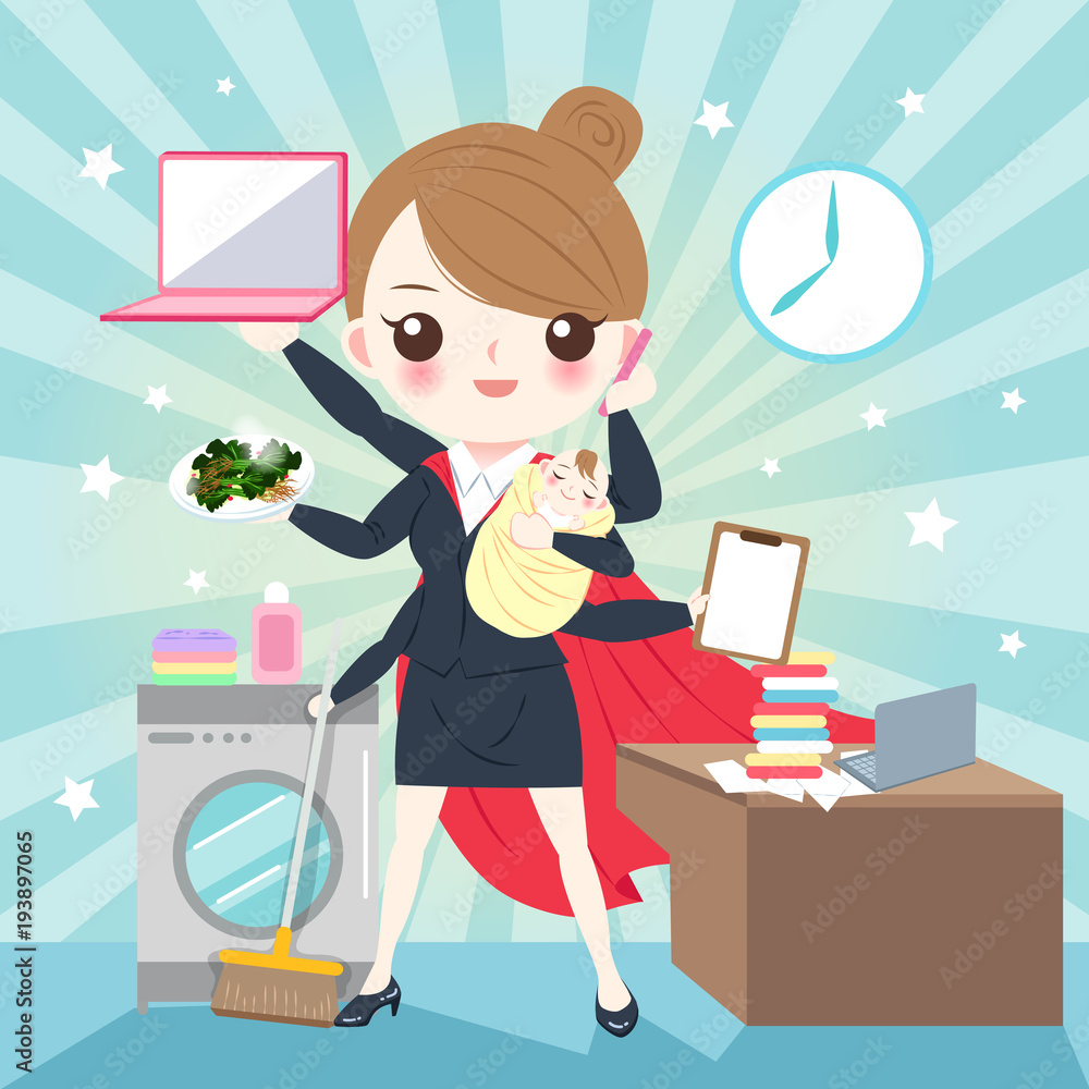 cartoon super business woman Stock Vector | Adobe Stock