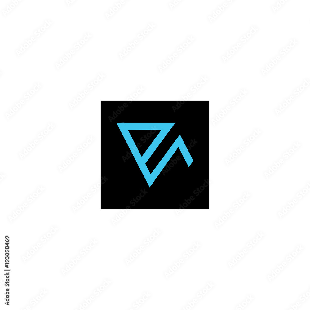 art of blue letter er with black background logo vector Stock Vector ...