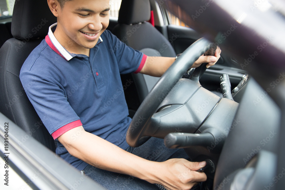 turning the car engine on Stock Photo | Adobe Stock