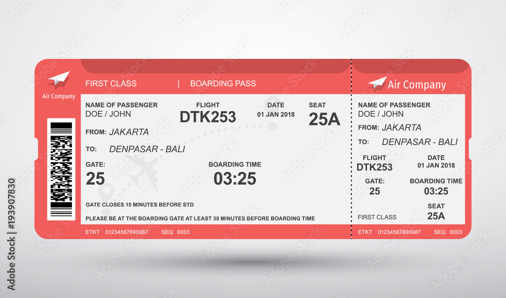 First class boarding pass design background. Vector illustration of ...