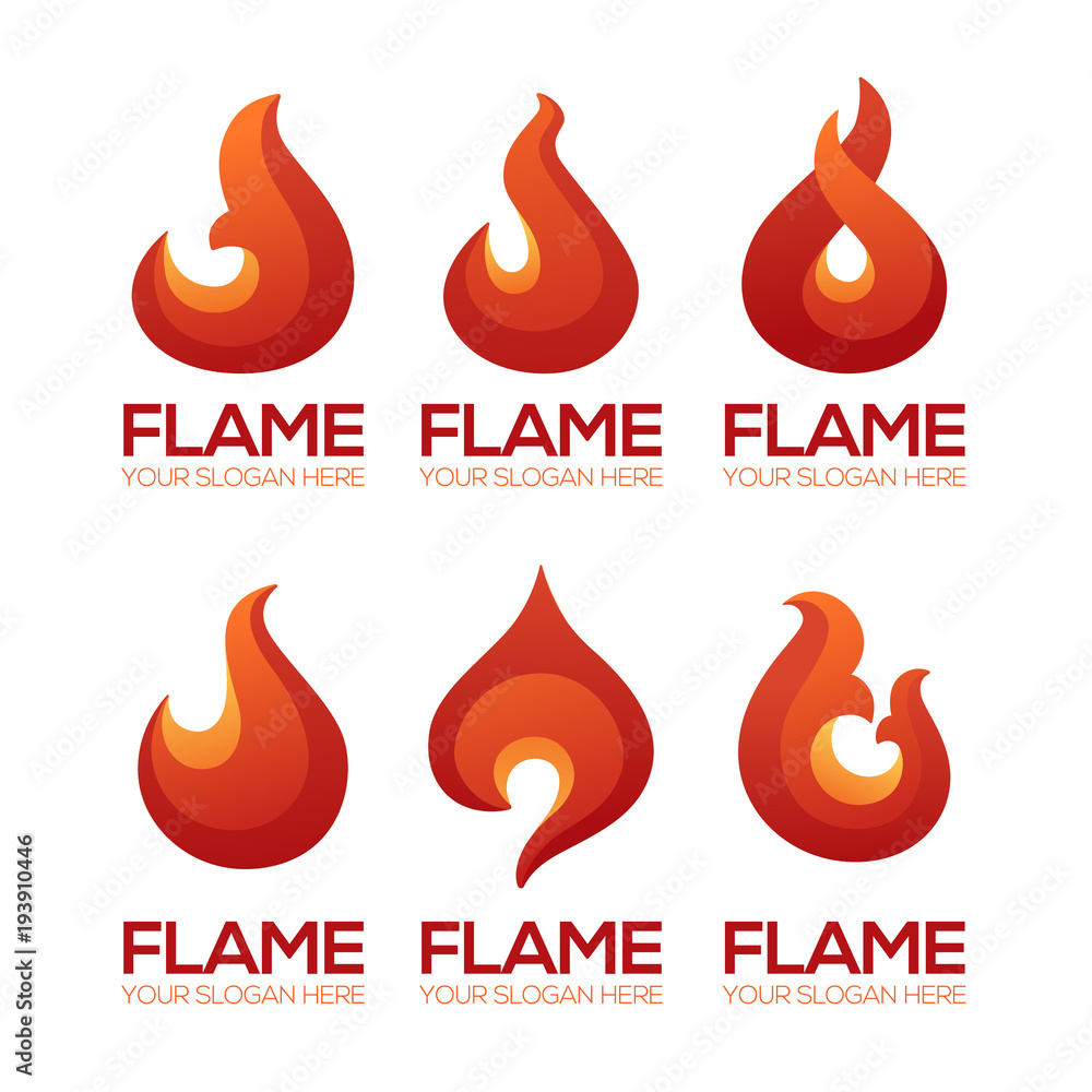 stylized fire flame emblems for your logo design Stock Vector | Adobe Stock