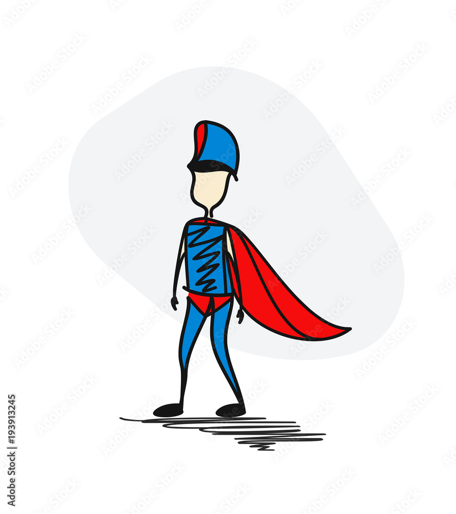 Policeman superhero traditional clothing standing. Hero concept. Hand ...