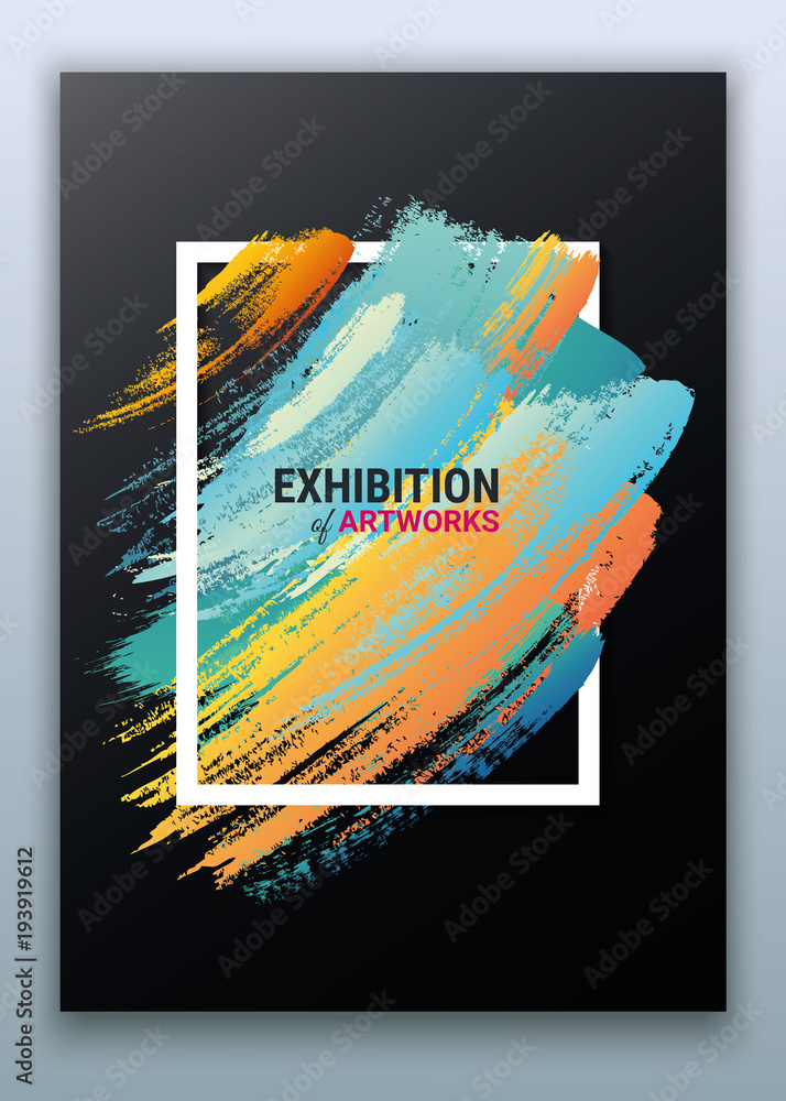 A poster template for art cafes, art exhibitions. A modern colorful ...