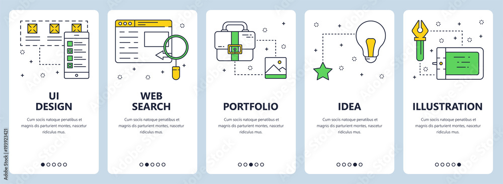 Vector modern thin line ui design vertical web banner set Stock Vector ...