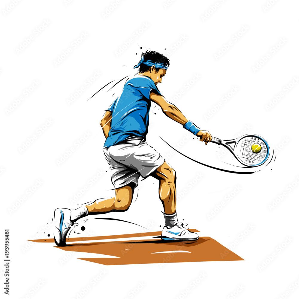 tennis action 1 Stock Vector | Adobe Stock