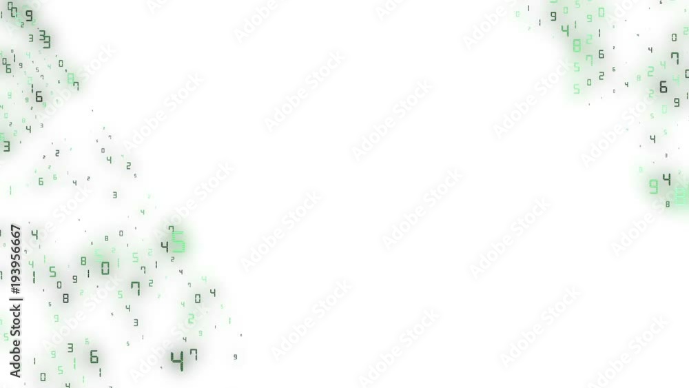 magic mathematical background. green holographic series. numbers in ...