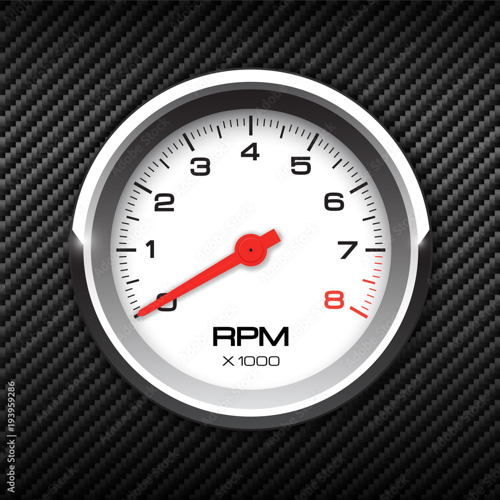 Vector tachometer on carbon background Stock Vector | Adobe Stock