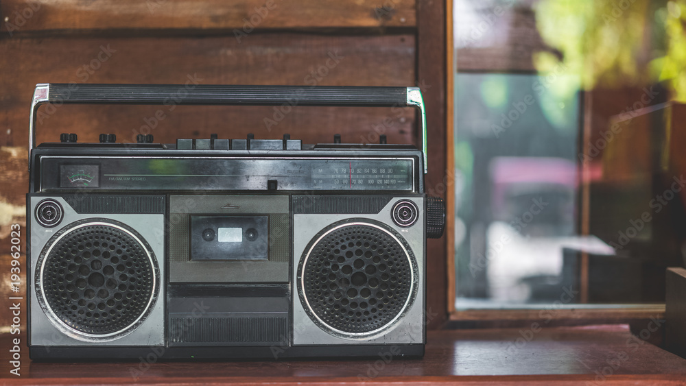 Vintage Portable Radio Cassette Player Stock Photo | Adobe Stock