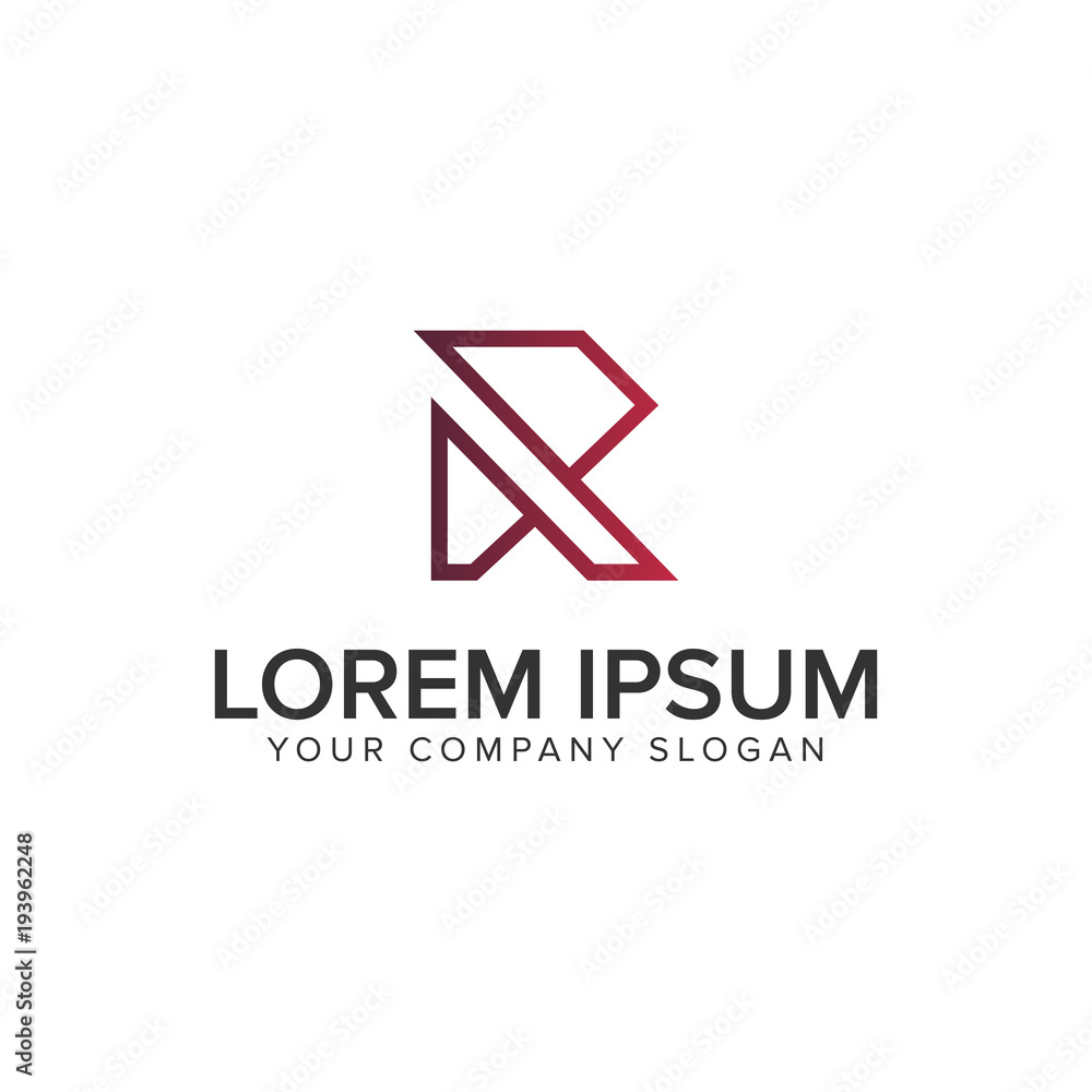 letter R line logo design concept template. Stock Vector | Adobe Stock