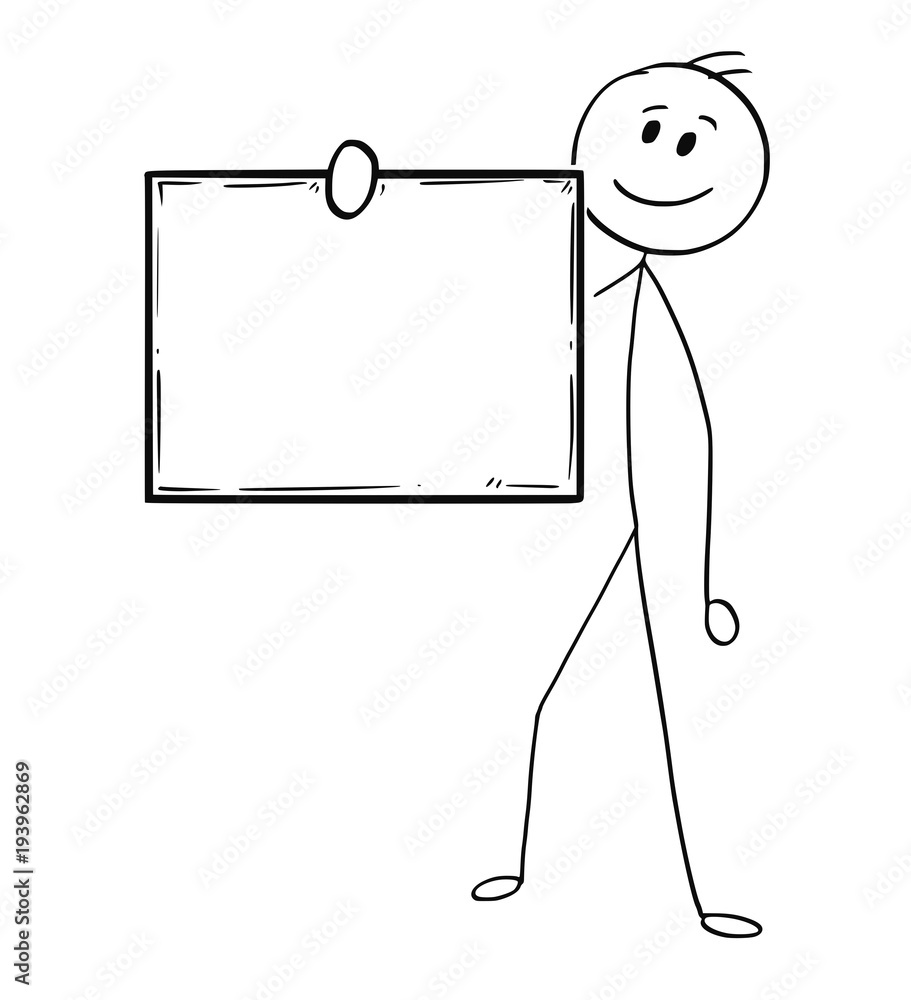 Cartoon stick man drawing conceptual illustration of businessman ...