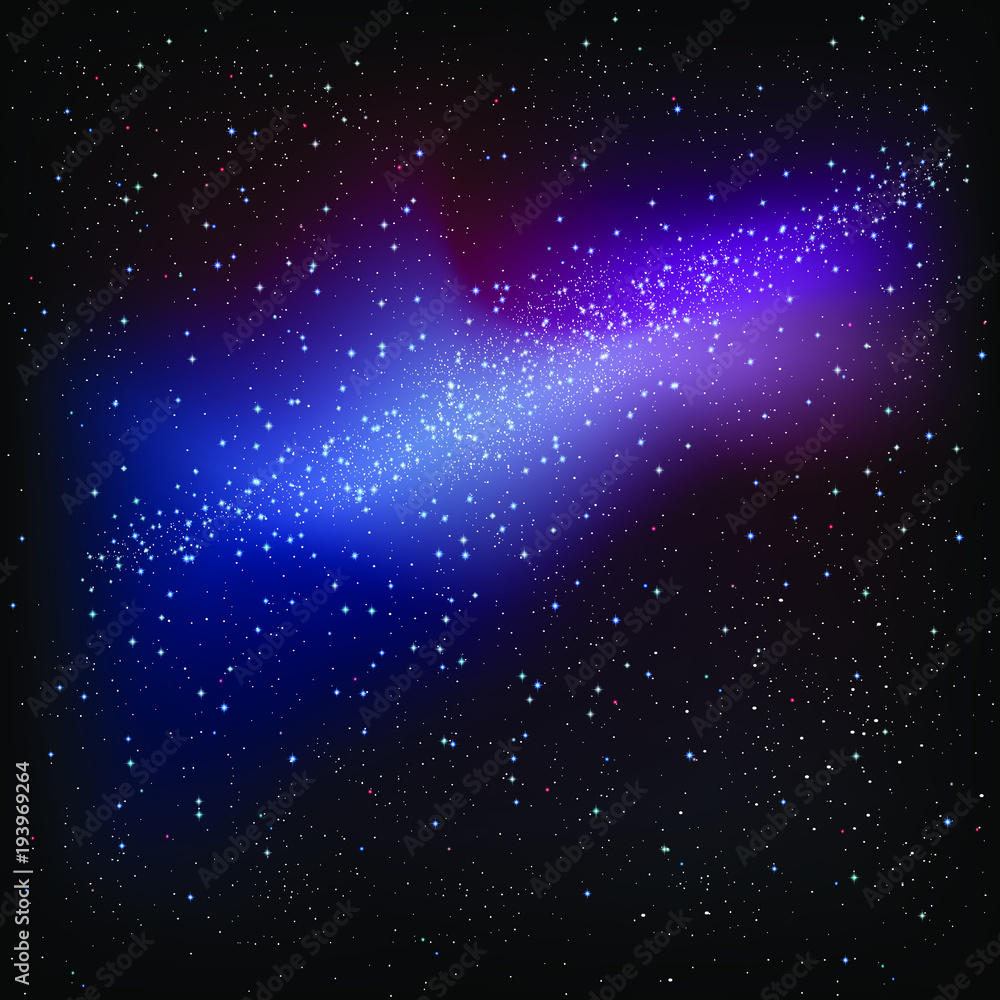 Vector background. Illustration of space nebula. The starry night sky ...