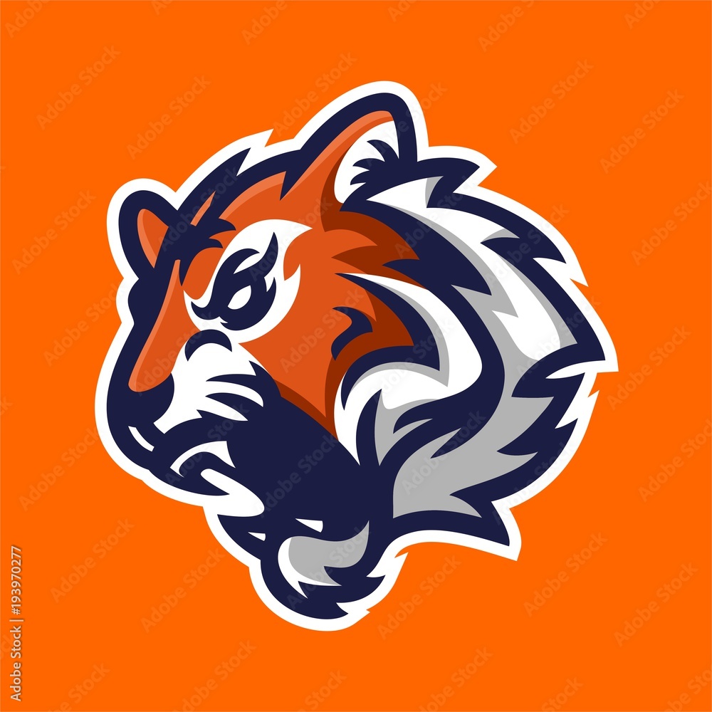 tiger mascot logo template for sport, game crew, company logo, college ...