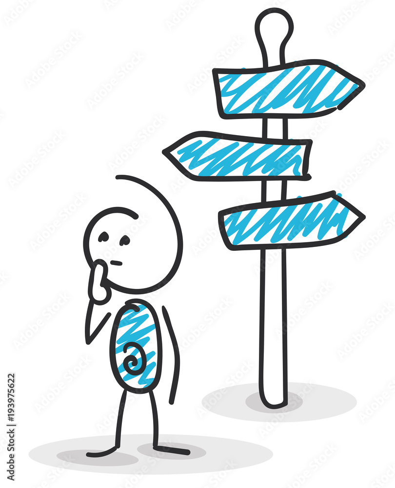 Vecteur Stock Sticky / Strichmännchen - Richtung, Ziel, Weg | Adobe Stock