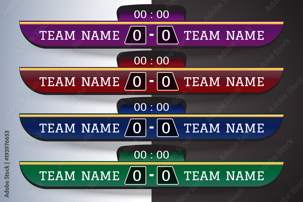 Soccer scoreboard Digital Screen Graphic Template for Broadcasting of ...