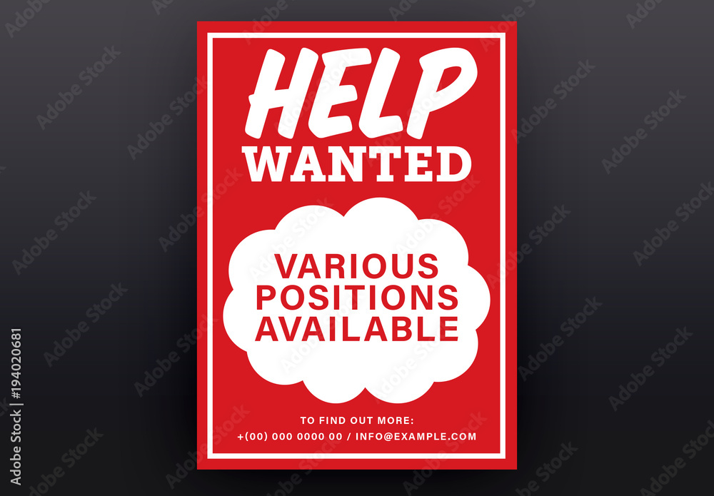 Red And White Help Wanted Poster Layout 1 Stock Template Adobe Stock red-and-white-help-wanted-poster-layout-1-stock-template-adobe-stock