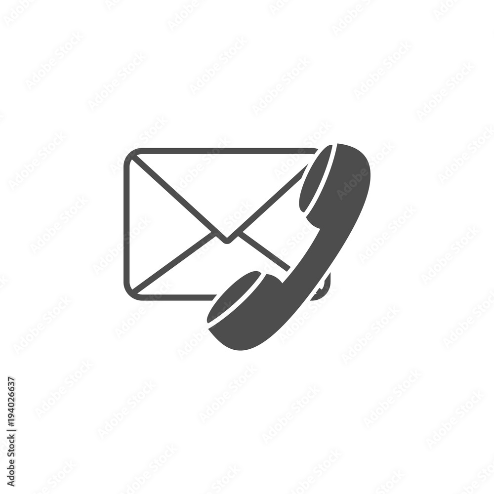 telephone handset letter icon.Element of popular contact us icon ...